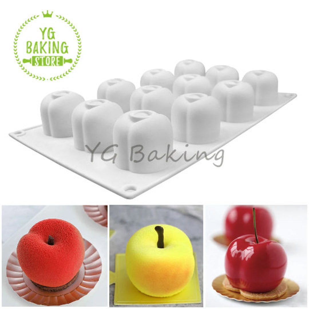 12 Holes Cherry Design Chocolate Mousse Mold Silicone Mold Diy Handmade Fruit Soap Mould Kitchen ...
