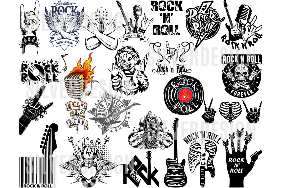 Rock N Roll SVG Bundle Rock Music Svg Png Dxf Eps Pdf Digital Download ...