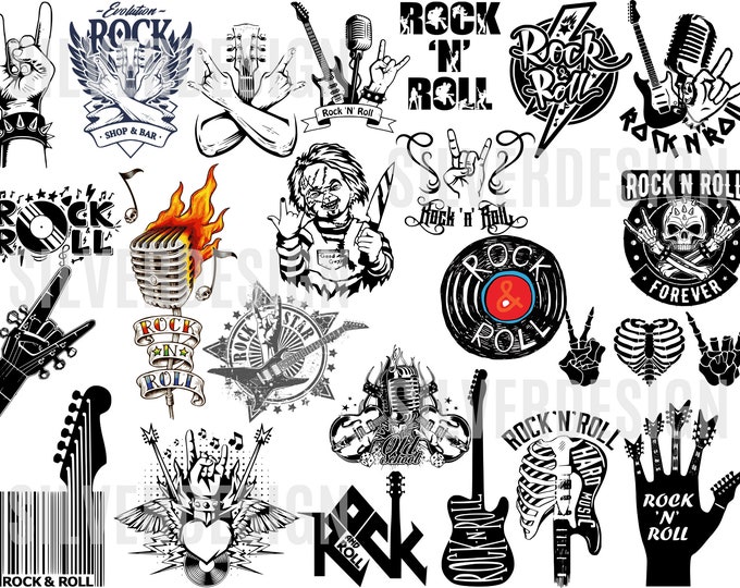 Rock N Roll SVG Bundle - Rock Music - Svg Png Dxf Eps Pdf - Digital ...