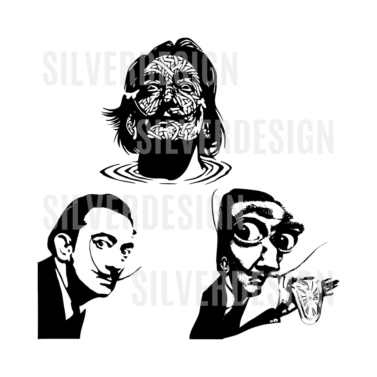 Salvador Dali SVG Bundle Clipart Dali Png Cut File for - Etsy