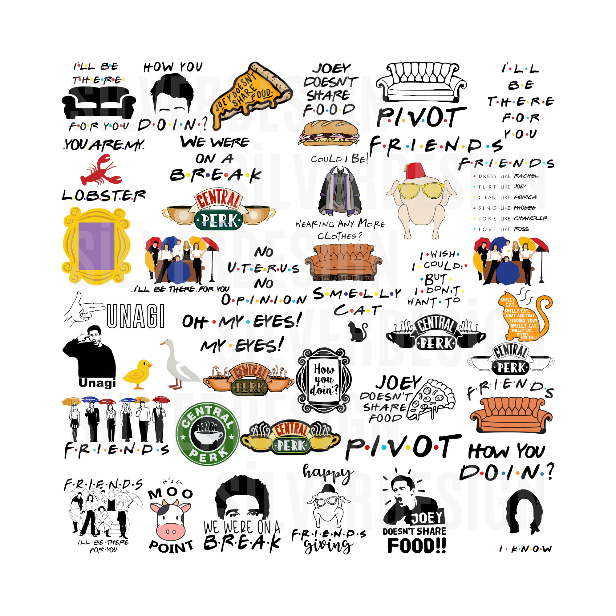 Friends SVG Friends Tv Show Bundle Svg Files Cricut Digital - Etsy UK
