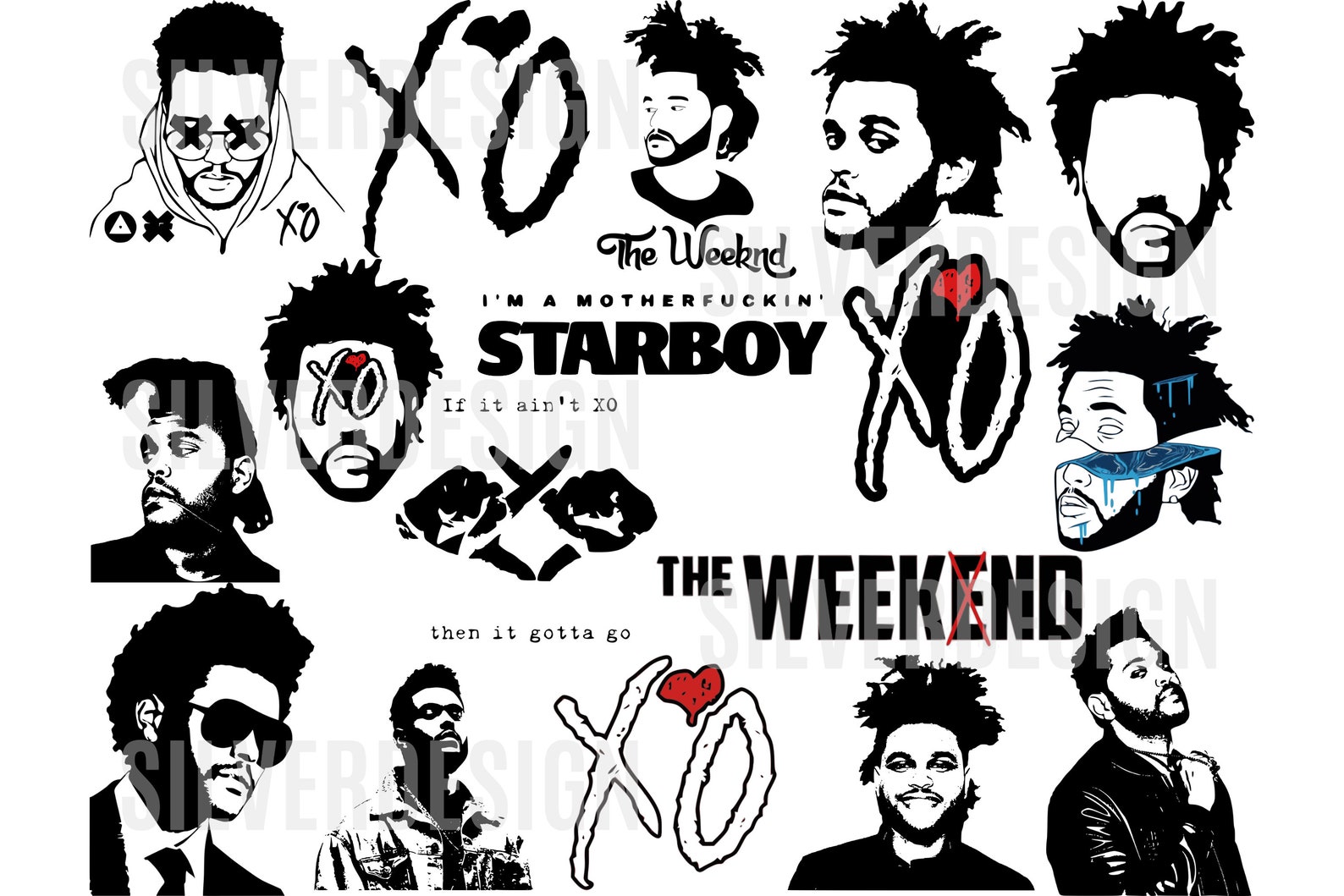 The Weeknd SVG Clipart Bundle Cut File for Cricut Digital - Etsy Australia