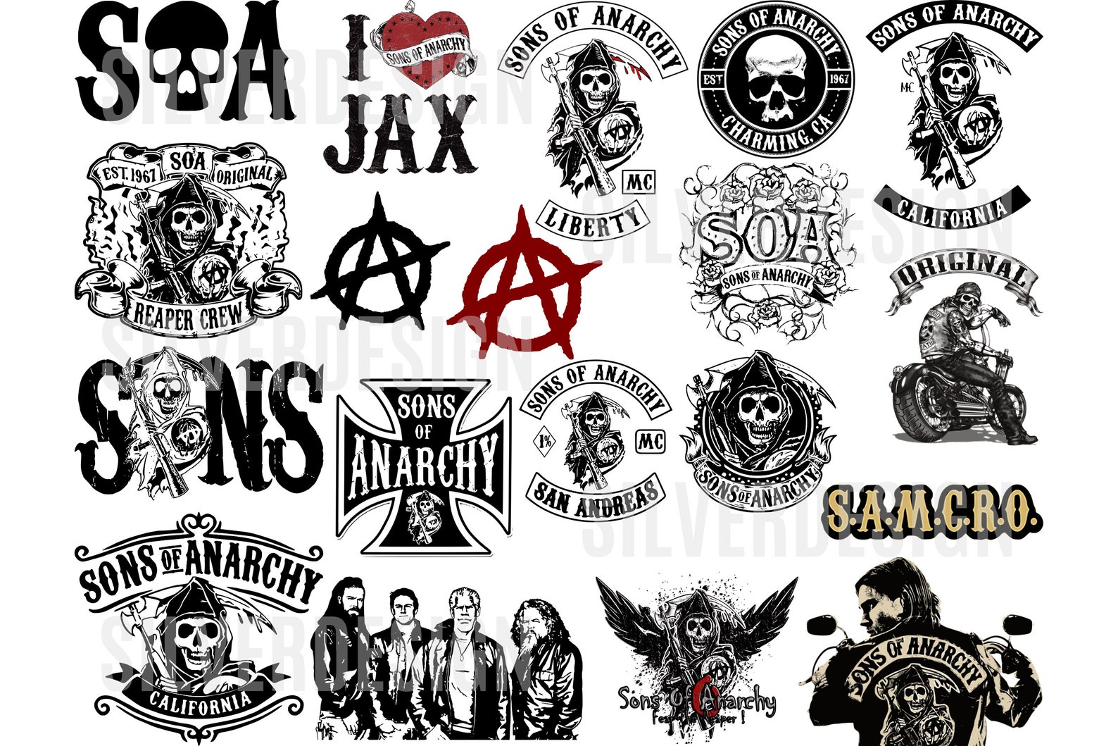Sons Of Anarchy Svg Bundle Cut File For Cricut Digital Download Svg Png Dxf Eps Pdf Soa Instant