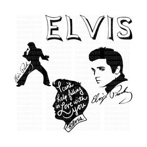 Elvis Presley SVG Bundle - Cut File for Cricut - the King of Rock N ...