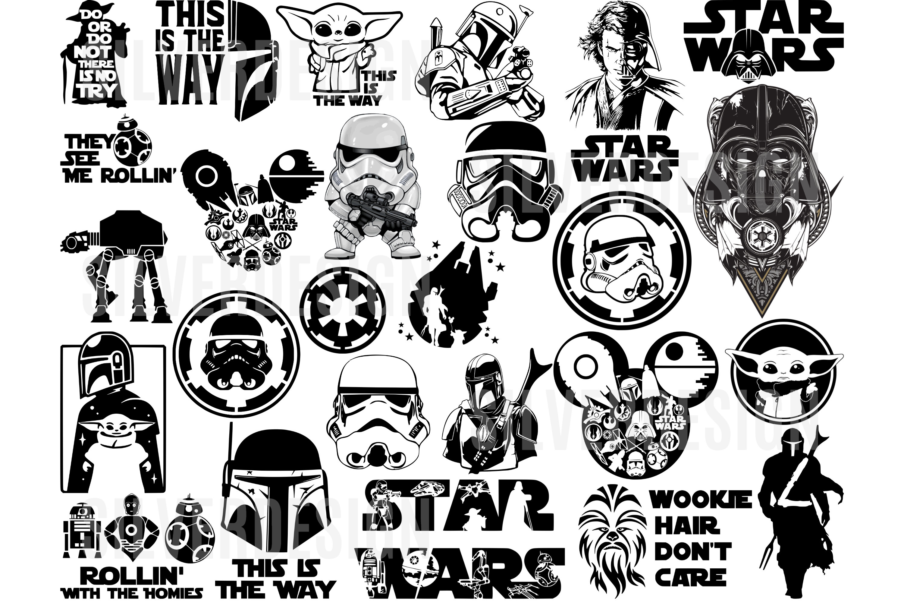 Star Wars SVG Bundle Clipart Cut File for Cricut Digital - Etsy