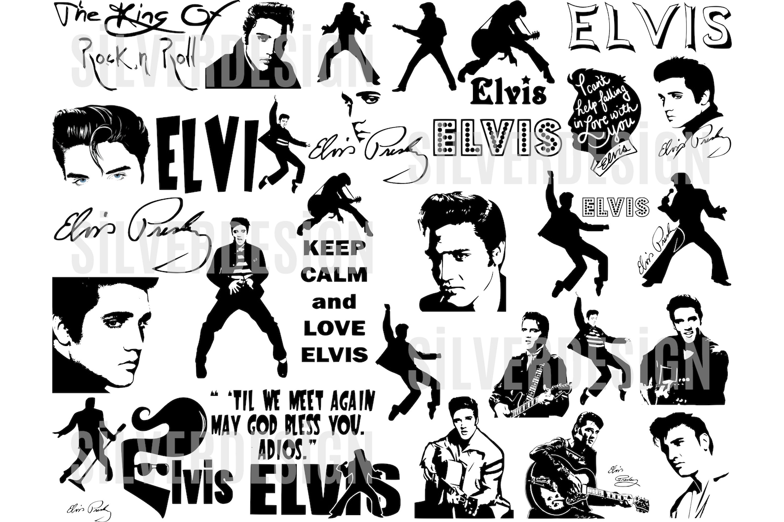 Elvis Presley SVG Bundle Cut File for Cricut the King of - Etsy Canada