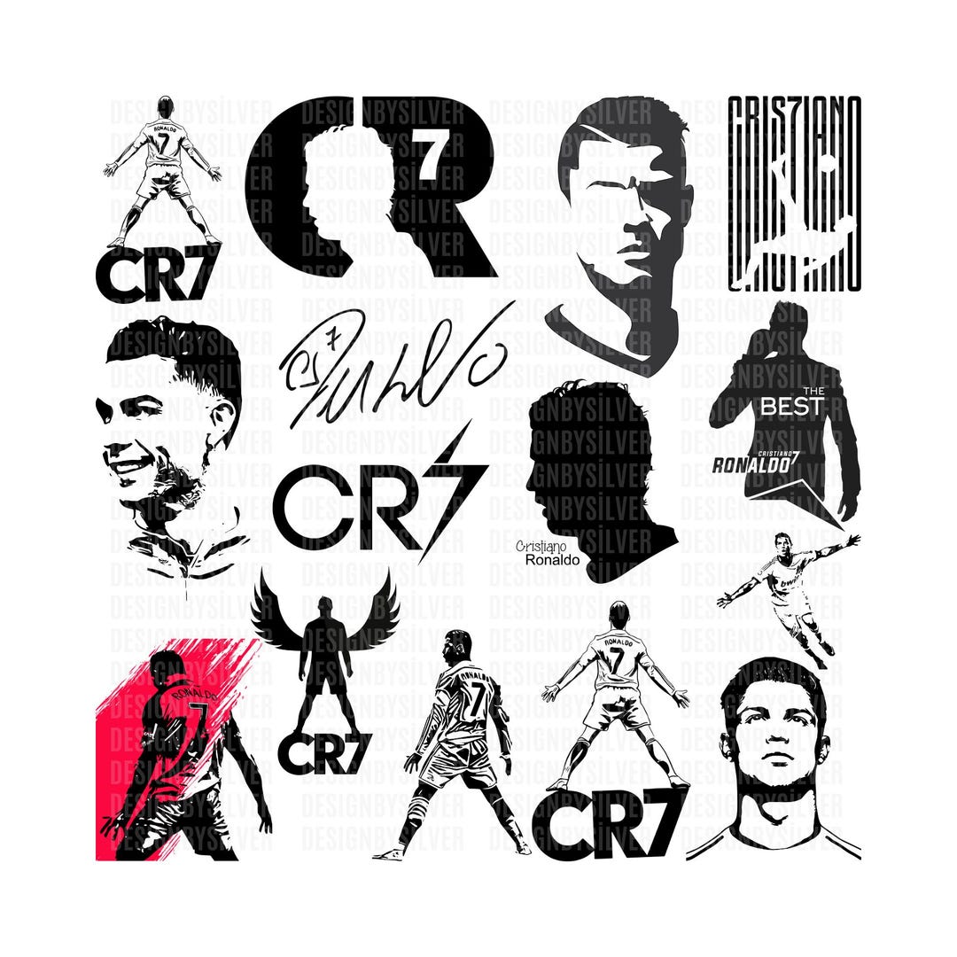 CR7 Cristiano Ronaldo SVG Bundle, Soccer Player Silhouette, Digital Cut ...