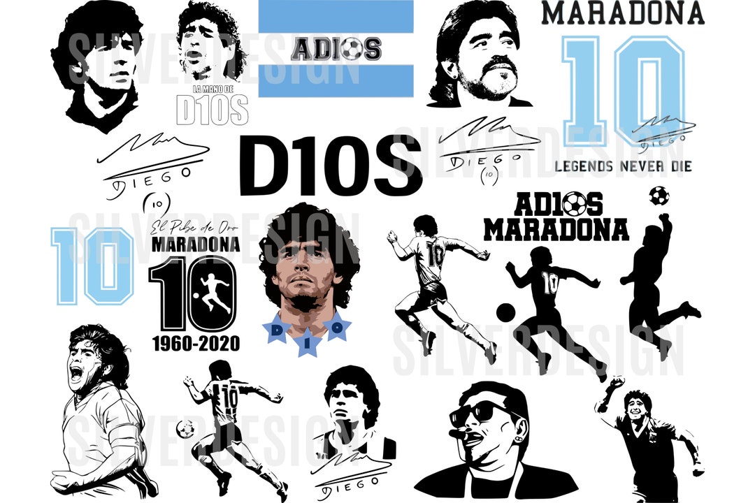 Maradona SVG Bundle, Cut File for Cricut, Silhouette, Digital Download ...