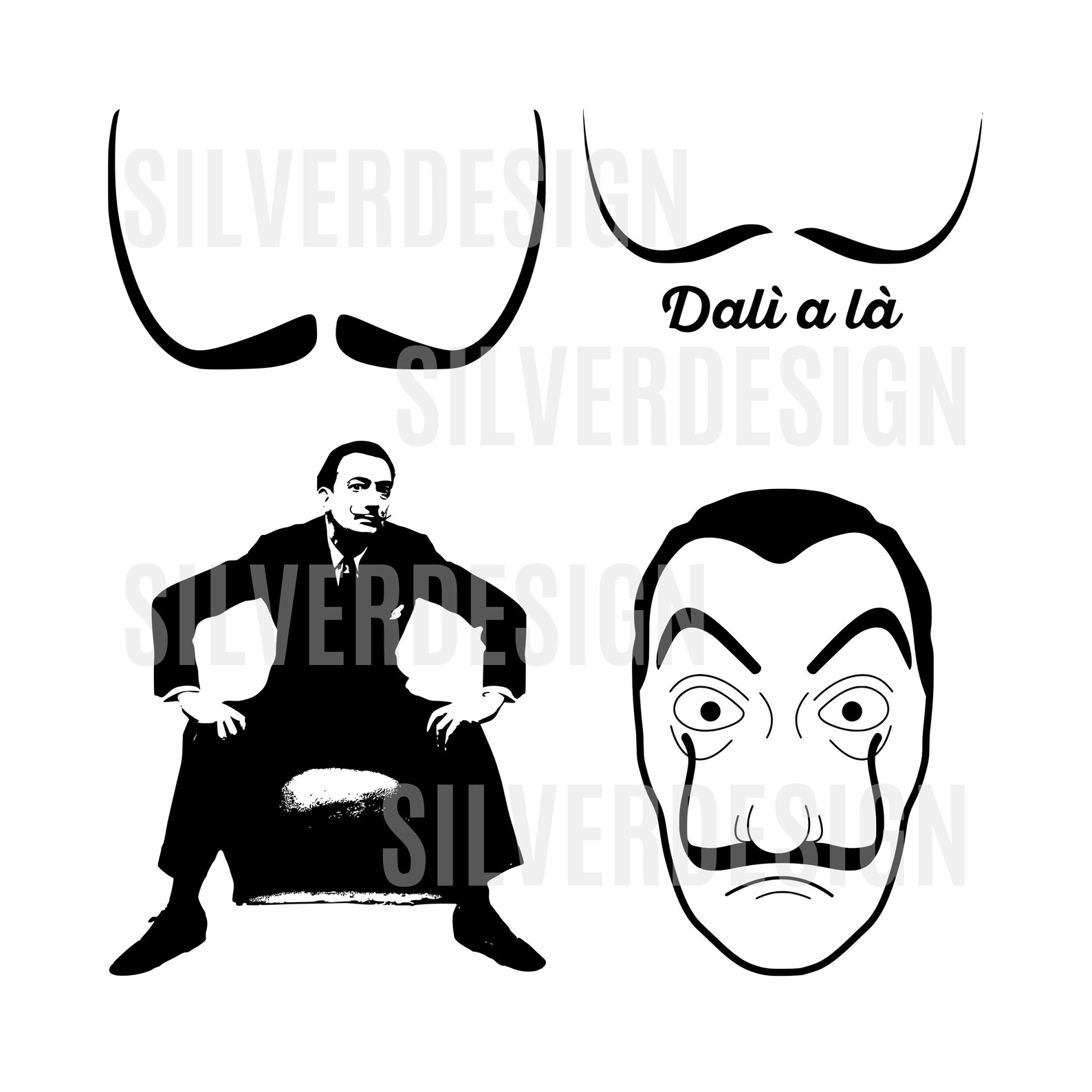 Salvador Dali SVG Bundle Clipart Dali Png Cut File for - Etsy