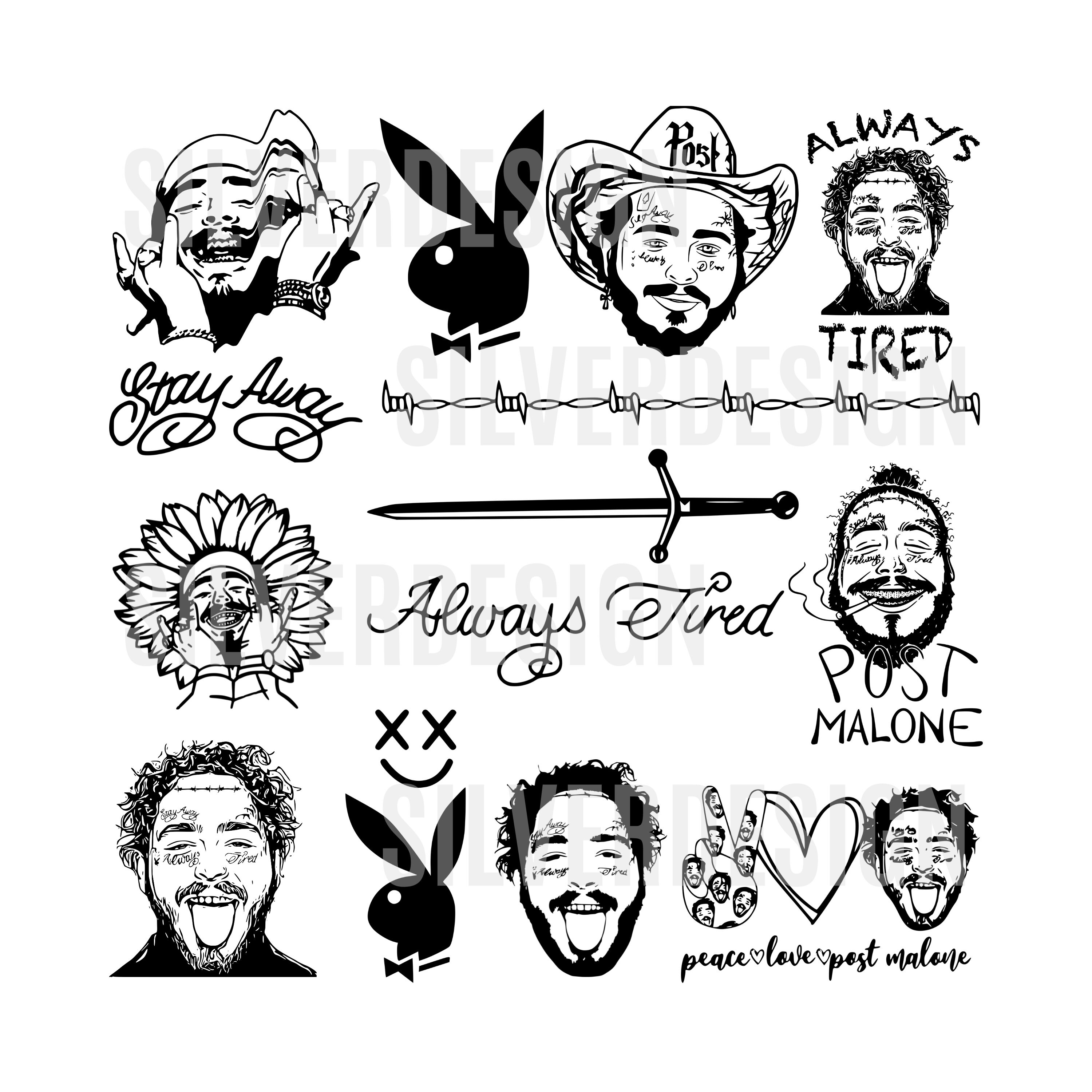 Post Malone SVG Bundle Cricut Cut File Rap Star Digital - Etsy