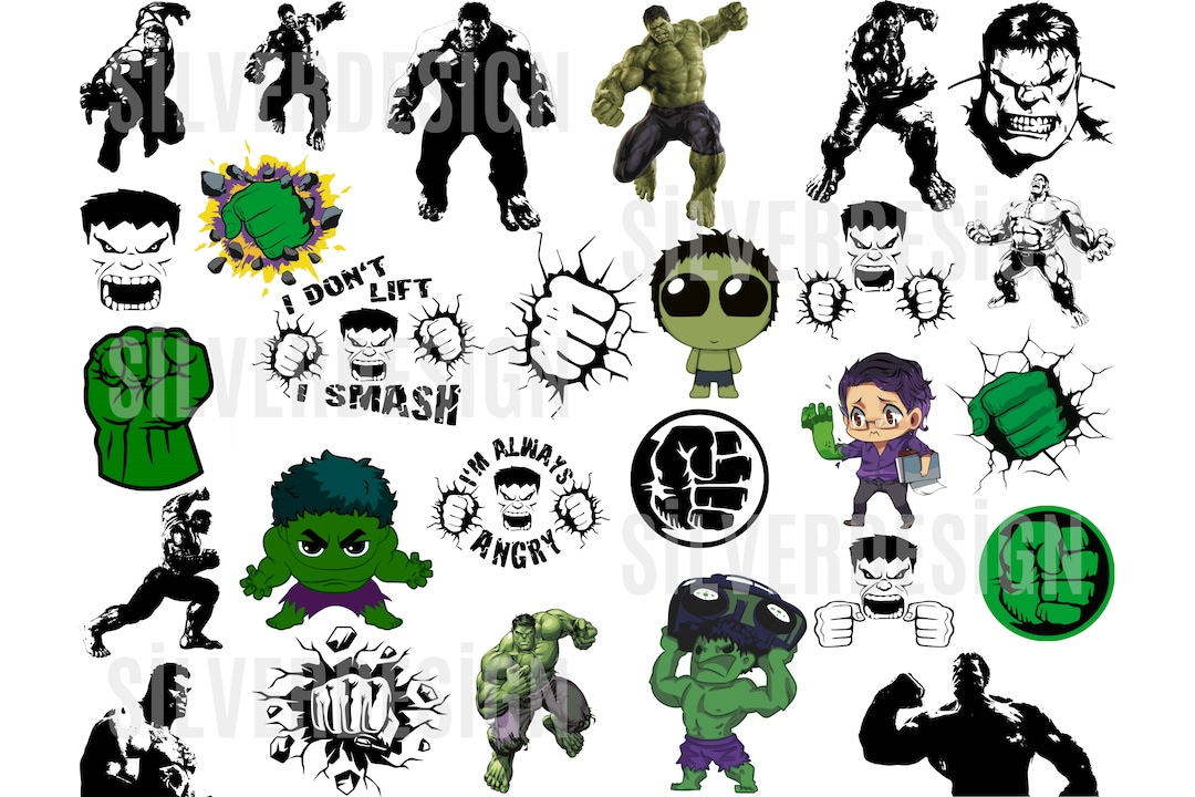 Hulk SVG Bundle Clipart - Svg Png Dxf Eps Pdf - Perfect Cut File for ...