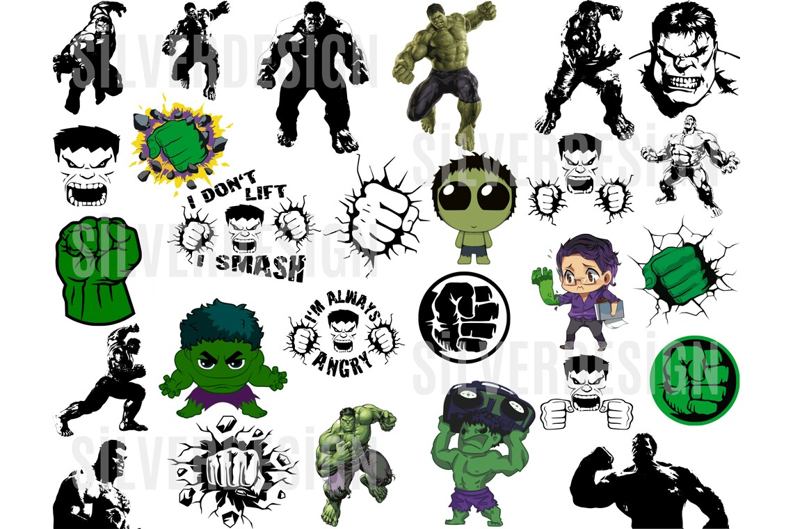 Hulk SVG Bundle Clipart - Svg Png Dxf Eps Pdf - Perfect Cut File for ...