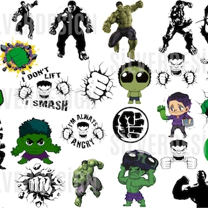 Hulk SVG Bundle Clipart - Svg Png Dxf Eps Pdf - Perfect Cut File for ...
