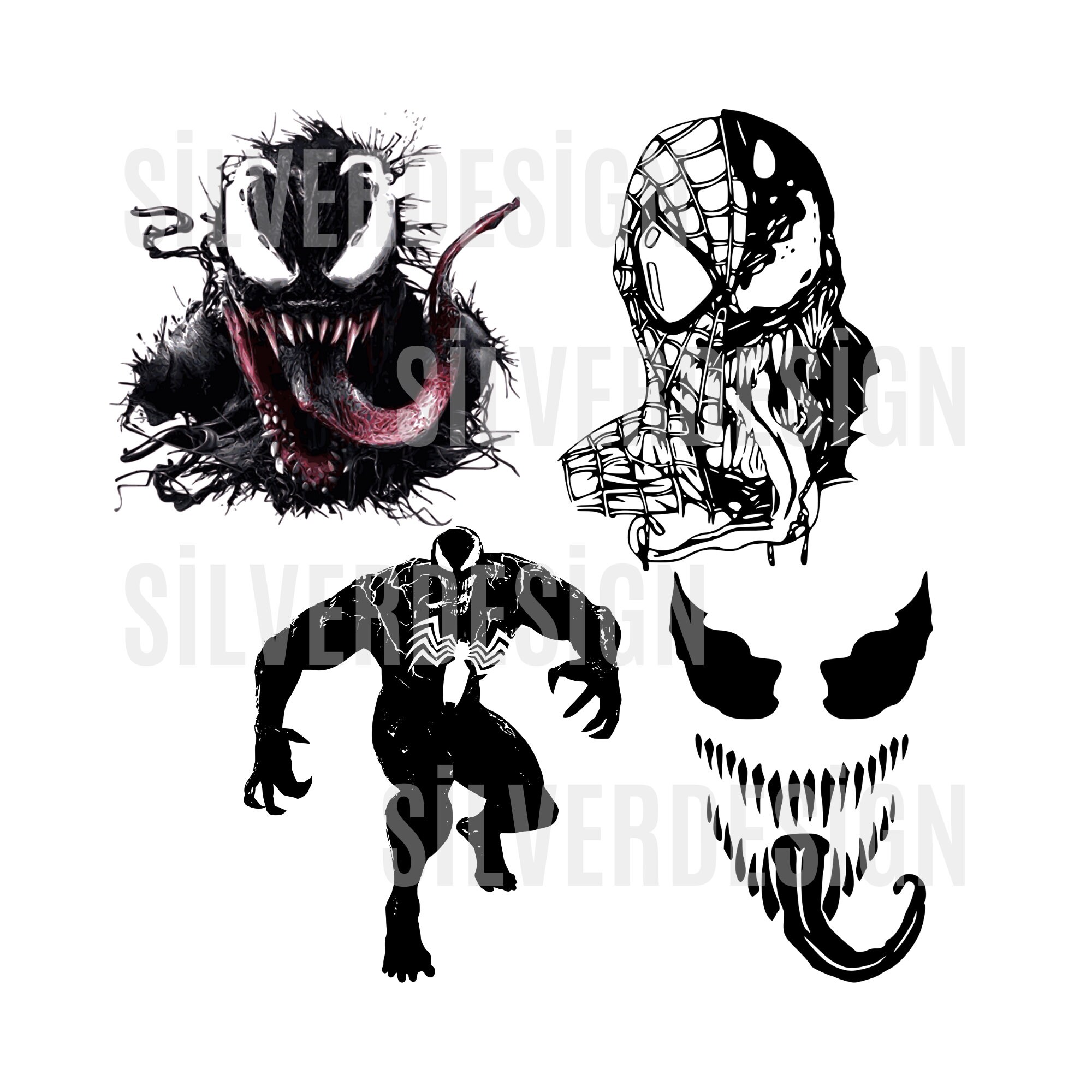 Venom SVG, Cut File Cricut, SVG-Bundle, Venom druckbare Vektor-Designs ...