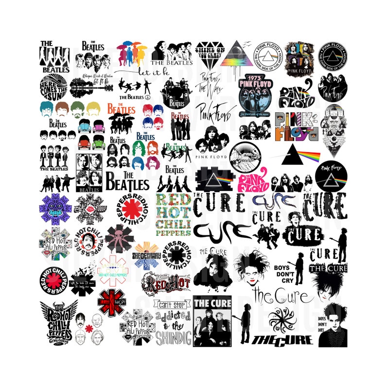 Rock Bands Mega Svg Bundle the Beatles Svg Red Hot Chili - Etsy UK