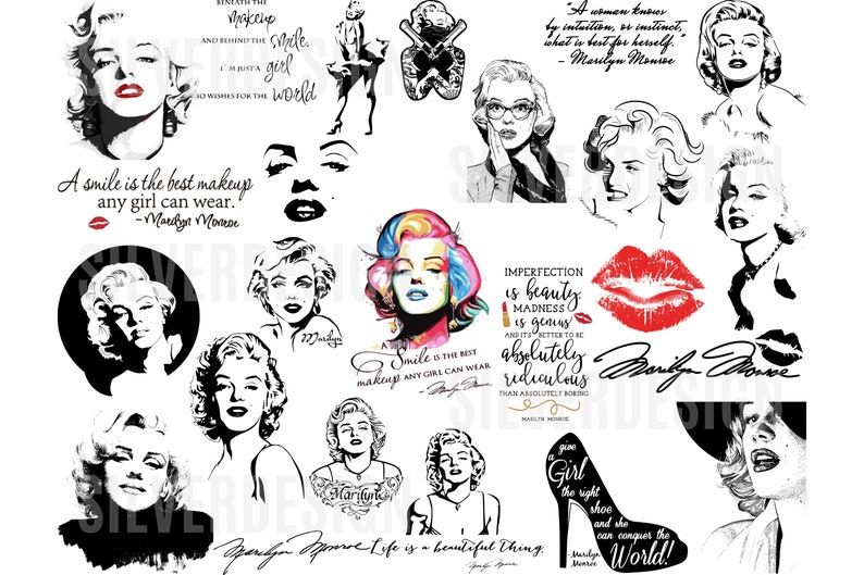 Marilyn Monroe SVG Bundle Svg Png Dxf Eps Pdf Cut File for - Etsy
