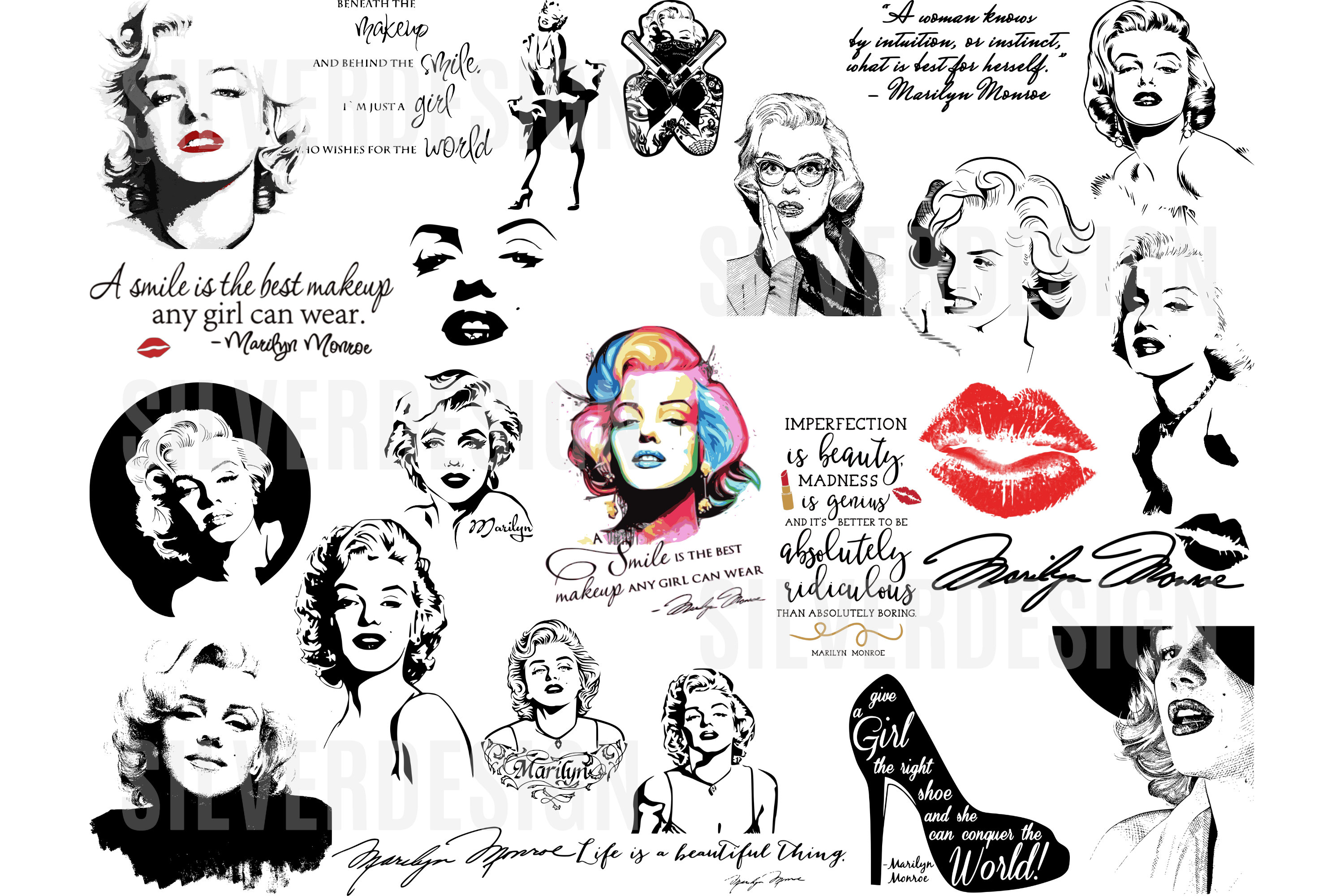 Marilyn Monroe SVG Bundle Svg Png Dxf Eps Pdf Cut File for - Etsy Canada