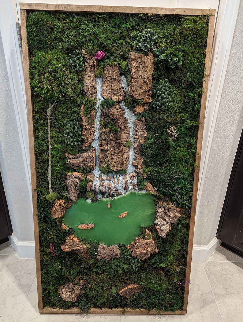 Waterfall Moss Wall Art - CUSTOM ORDER - Etsy