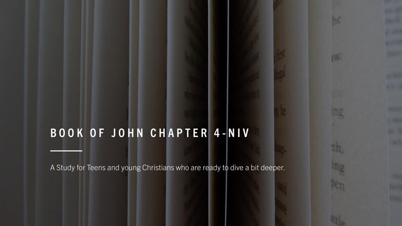 Book of John Chapter 4- NIV - Etsy