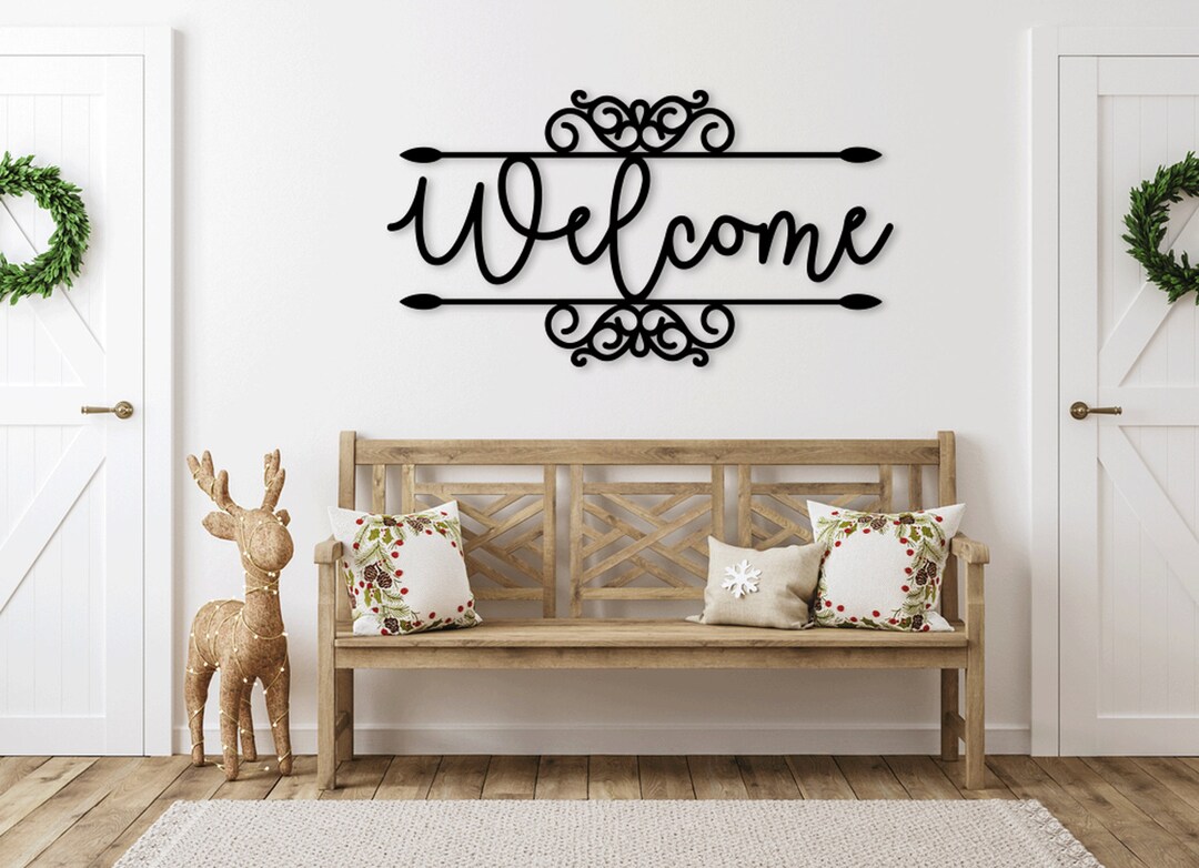 Handcrafted MDF Welcome Sign-laser Cut Wall Art Décor-exotic Home ...