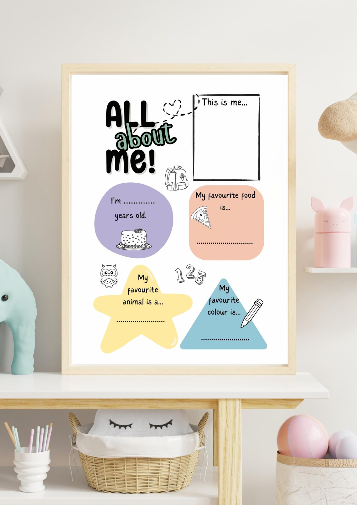 All About Me Printable Activity Coloring Page, All About Me Back to ...