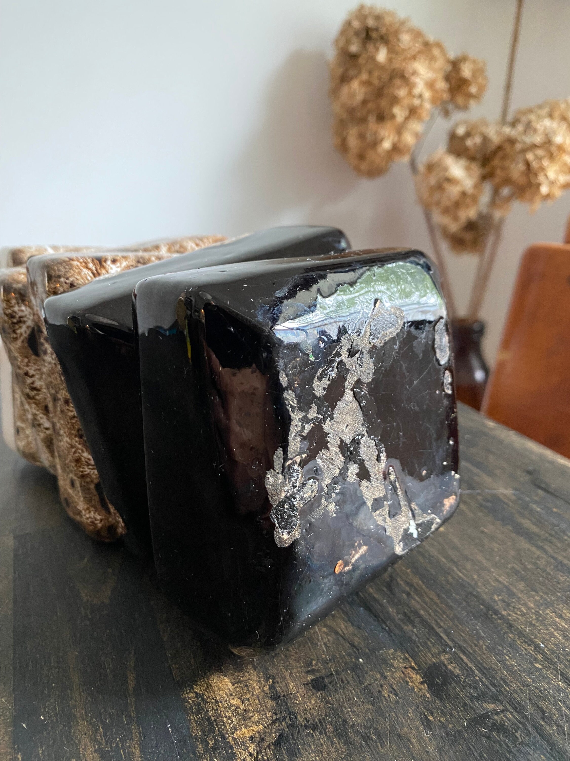 Vintage MCM Glazed Vase // Unique Art Vessel // Handmade Art Pottery ...
