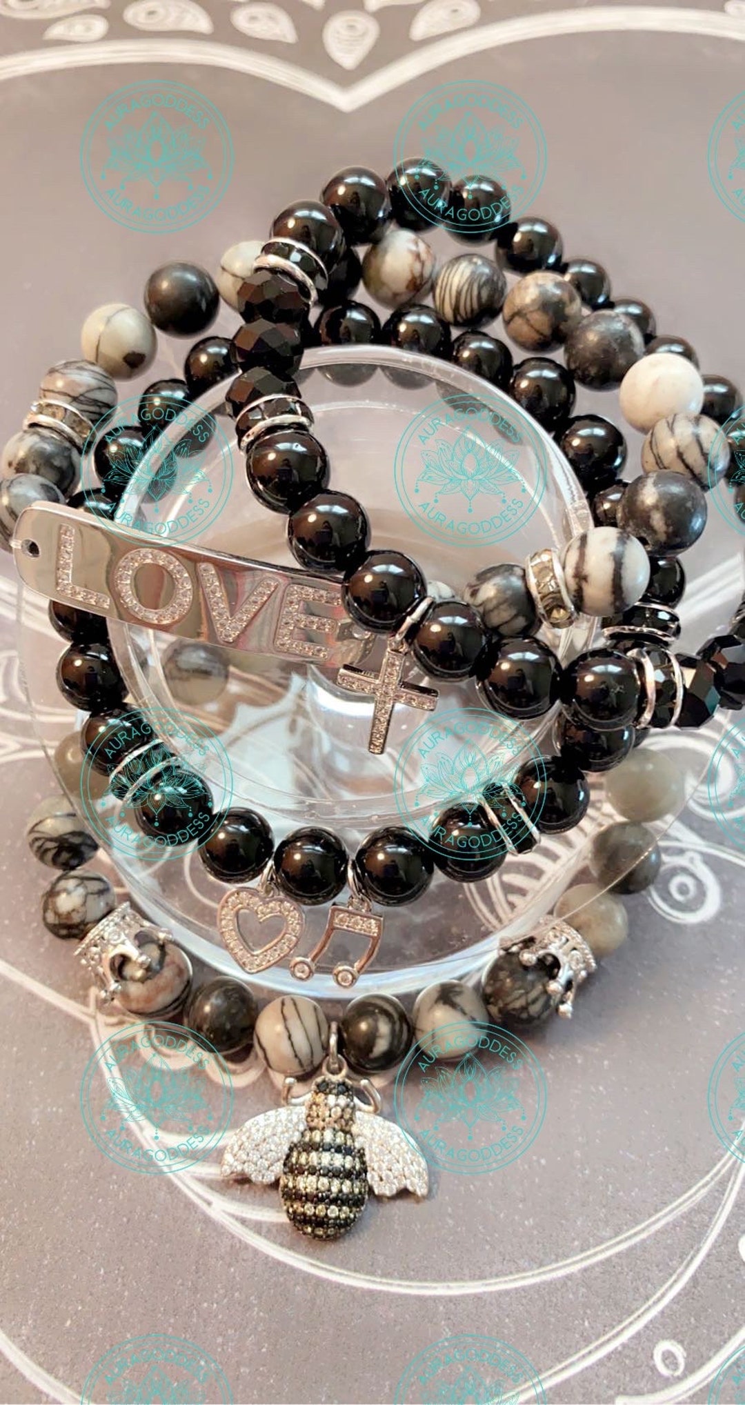 Black and White Jasper Sets 8mm - Etsy