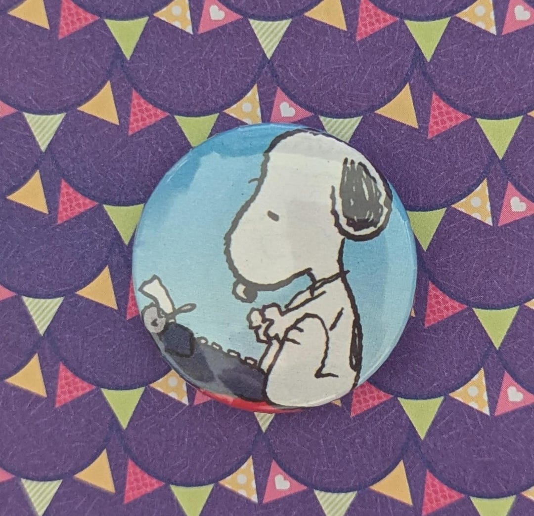 Peanuts Snoopy Badge - Snoopy Typing - Unique Design - Etsy