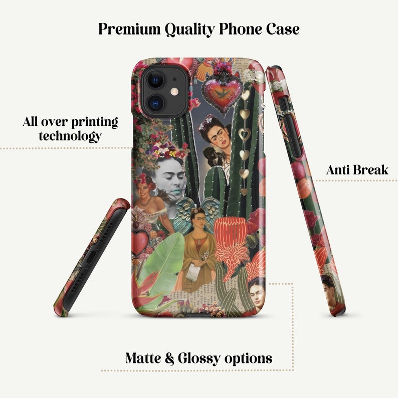 Frida Khalo Collage Art Mexican Phone Case for Apple iPhone 16 and ...