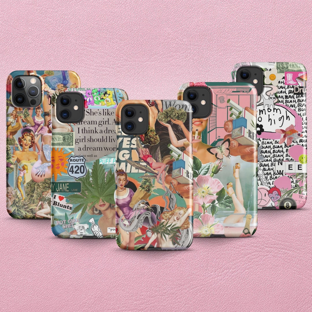 Trendy Weed Smoker Collage iPhone Cases for Apple iPhone 14 Pro Max ...