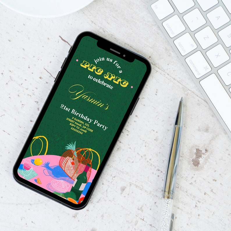 Pic Nic Party Invitation Template for Brunch Event Green Digital ...