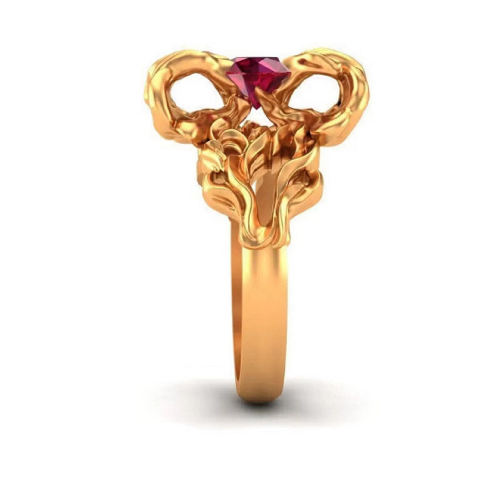 Flame Silver Ring, Fire Design Gift Ring, Handmade Fire Christmas Gift ...