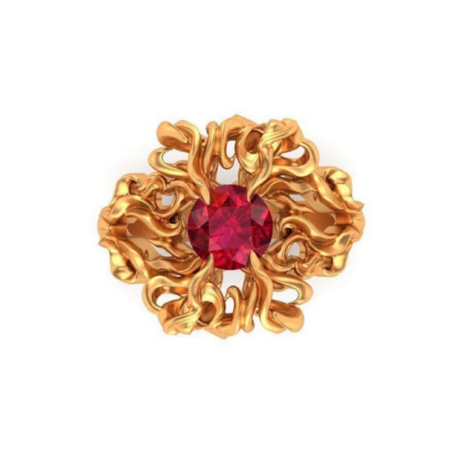 Flame Silver Ring, Fire Design Gift Ring, Handmade Fire Christmas Gift ...