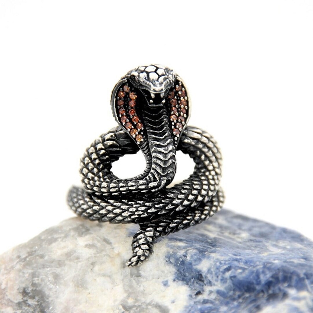 Cobra Snake Silver Ring Stylish Eagle Statement Ring Unisex - Etsy
