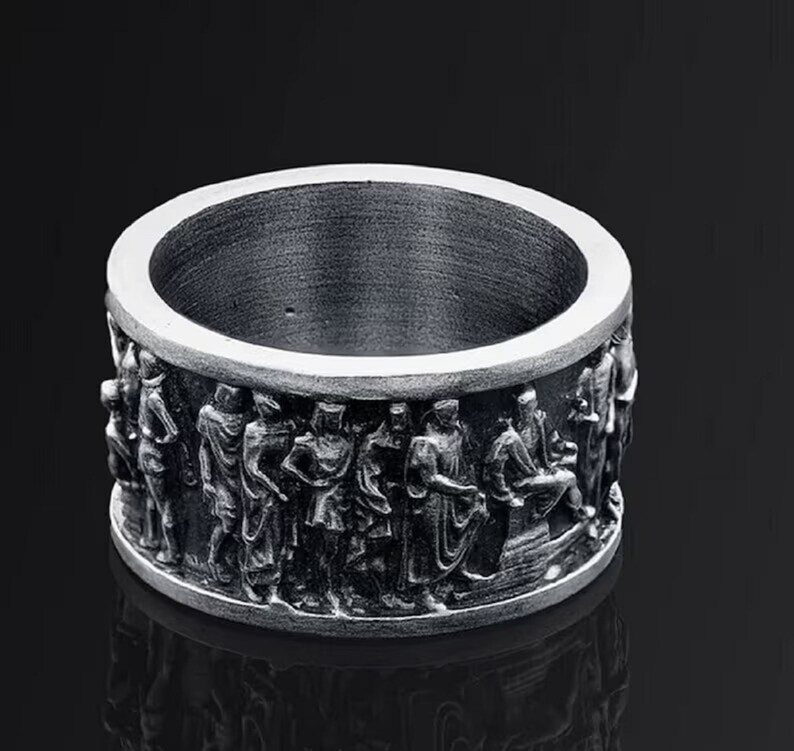 Handmade Greek Mythology Ring, Antique Greek Olympus Gods Statue Ruins ...