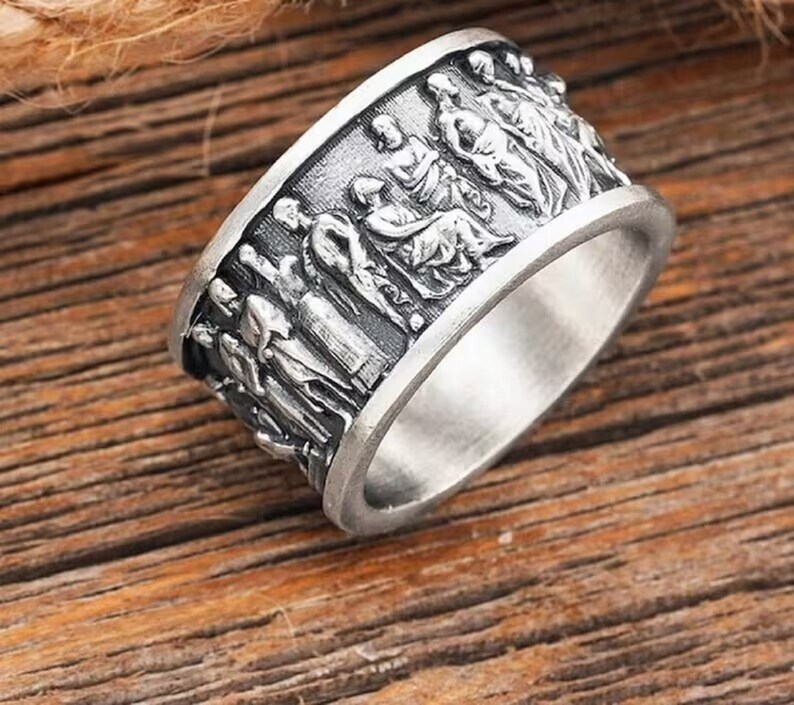 Handmade Greek Mythology Ring, Antique Greek Olympus Gods Statue Ruins ...