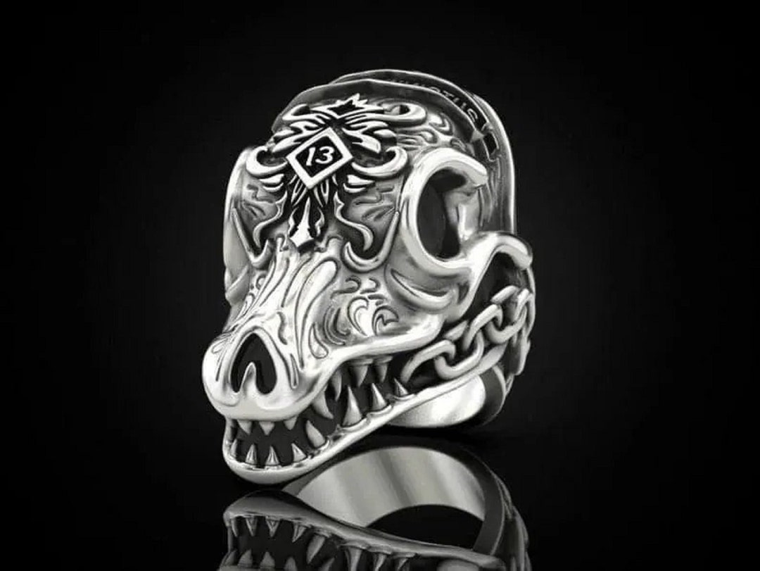 Morior Invictus Handmade Ring, 925 Sterling Silver Men Ring, Skull ...