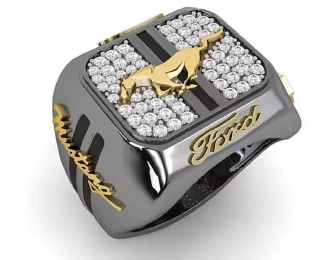 Fashion Car Ring, Jewelry Creative Mustang Racing Men's Ring, 925 ...