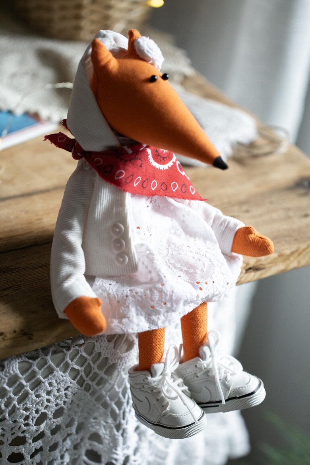 Handmade Fox Doll, Fox Artist Doll, Woodland Toy, Fox Stuffed Animal ...