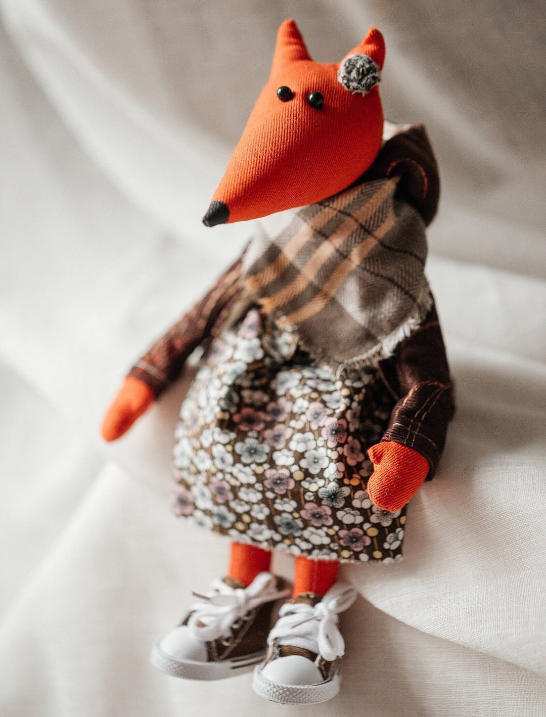 Pastel Fox Rag Doll, Woodland Animal Fabric Doll, Stuffed Fox Soft Toy ...
