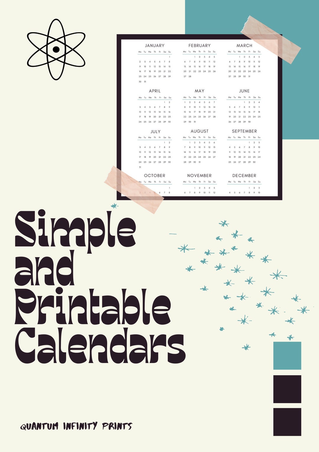 2023 Calendar Printable, Science Calendar, Classroom Calendar, Office ...
