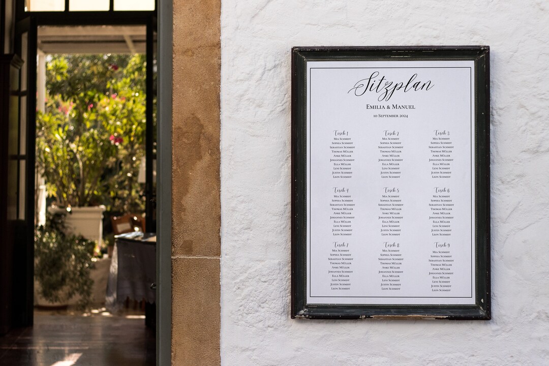 Wedding/engagement or Birthday Seating Chart, Customizable, Simple ...