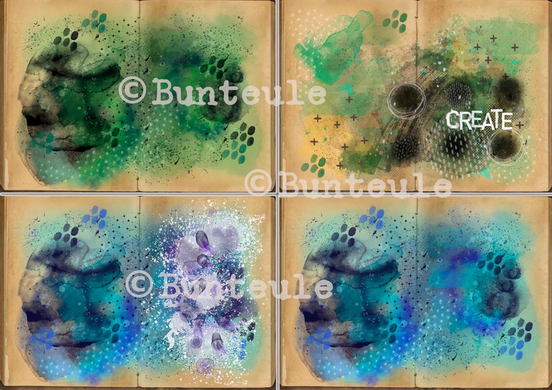 BOOKISH BACKGROUND PAPERS - Printable, Junk Journal Kit, Scrapbooking ...