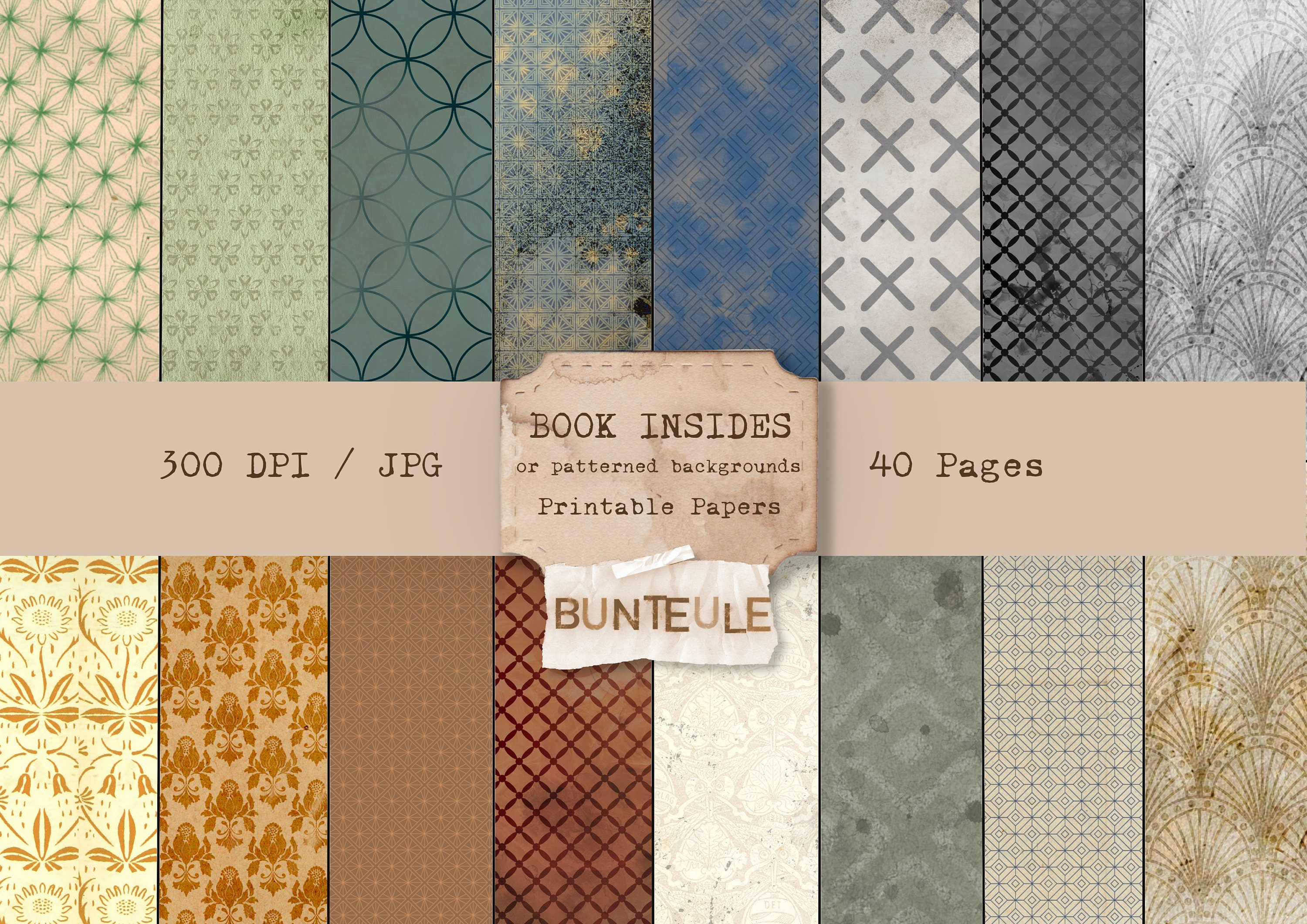Book Insides, Printables, Digital Paper, Junk Journal Backgrounds ...