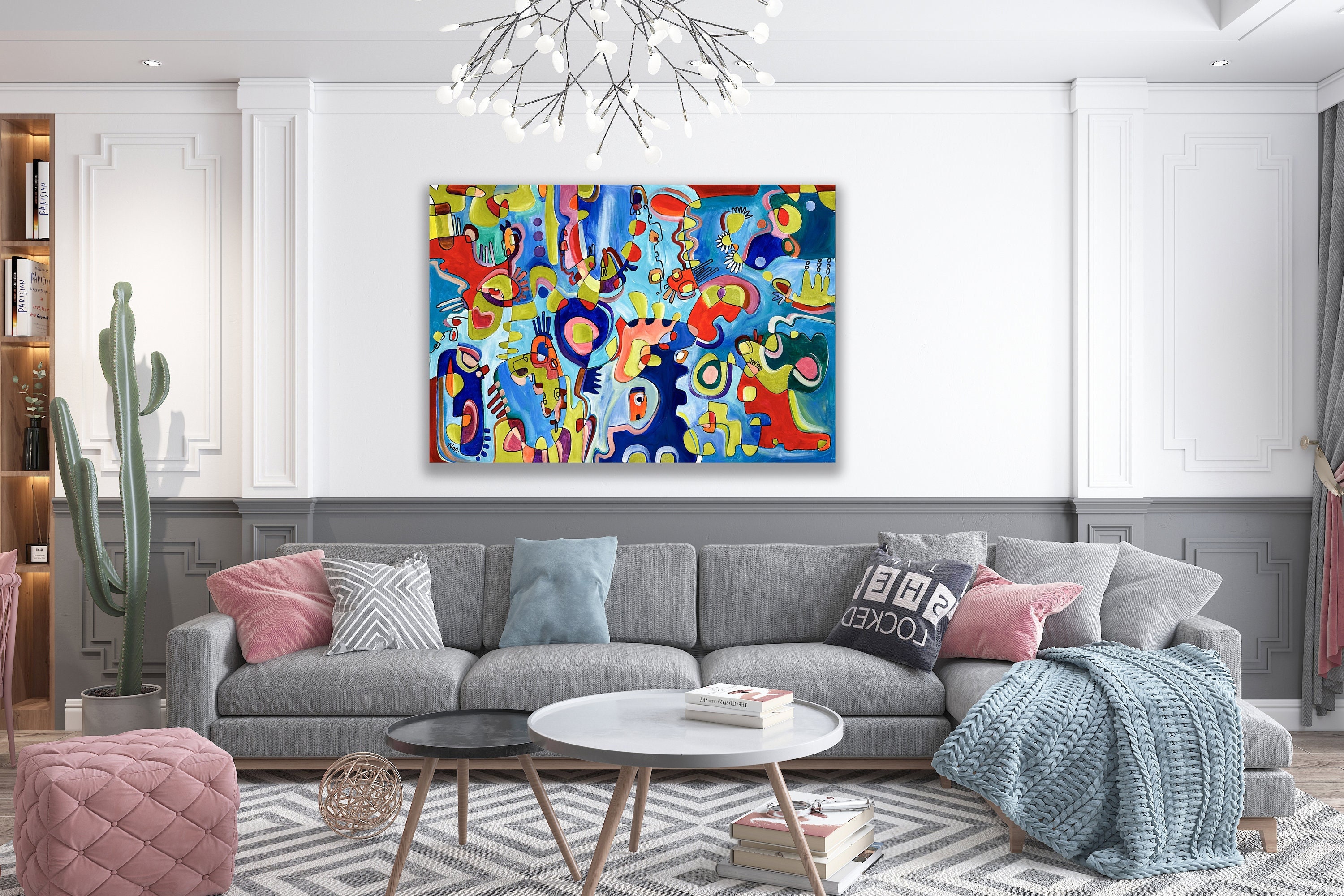 Large Canvas Print Contemporary Art Colorful and Vivid - Etsy Israel