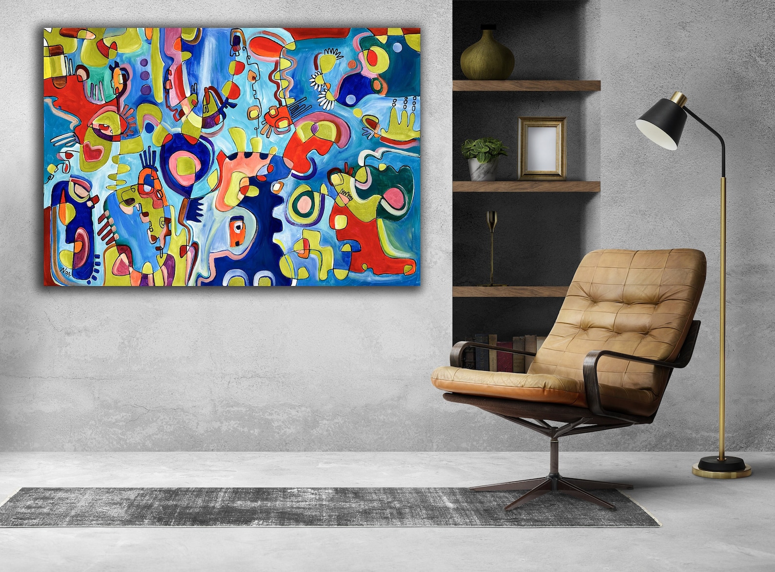 Large Canvas Print Contemporary Art Colorful and Vivid - Etsy Israel