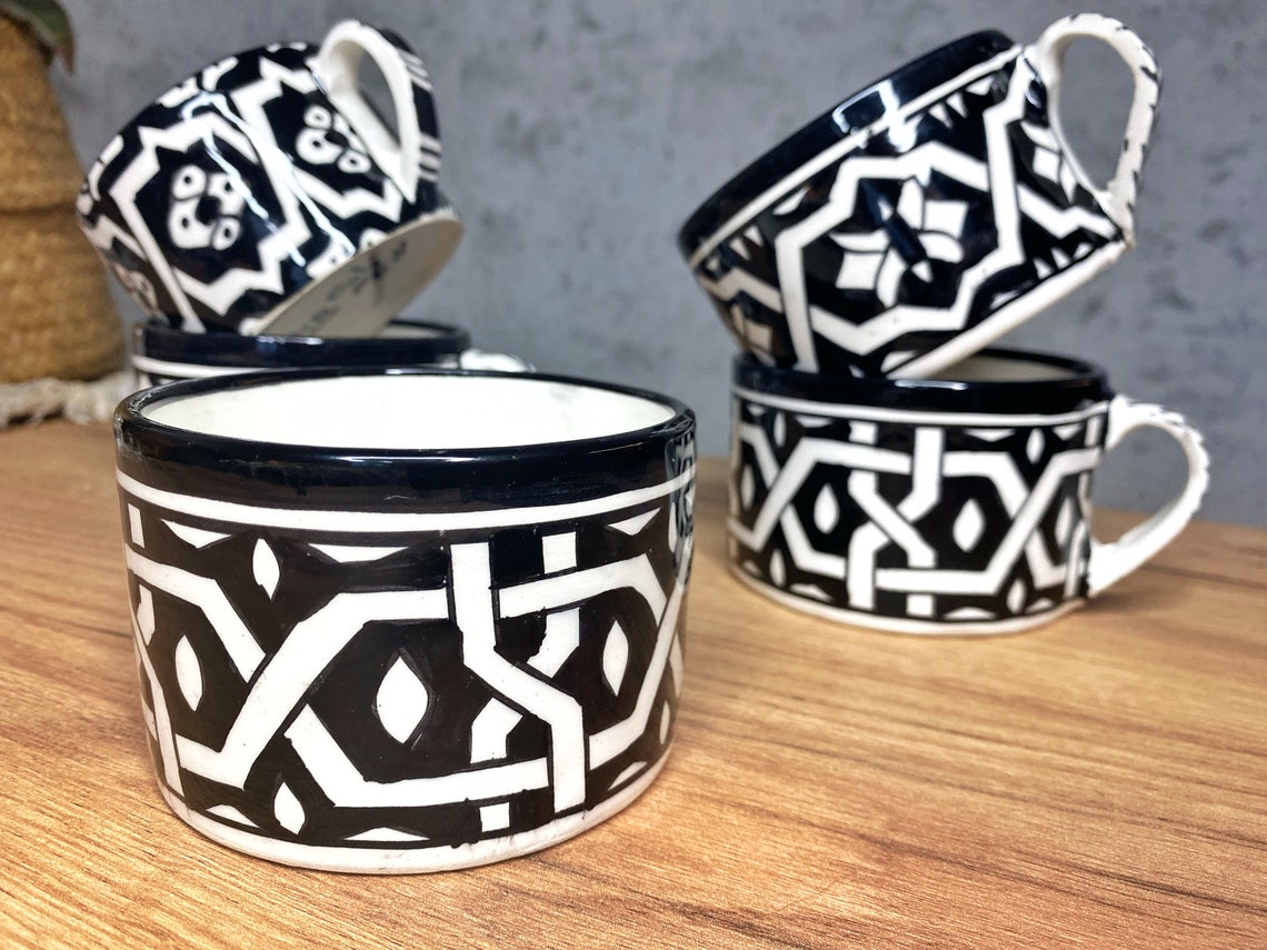 Moroccan Handmade Coffee Mug - A Blend of Artistry and Elegance | 600ml ...
