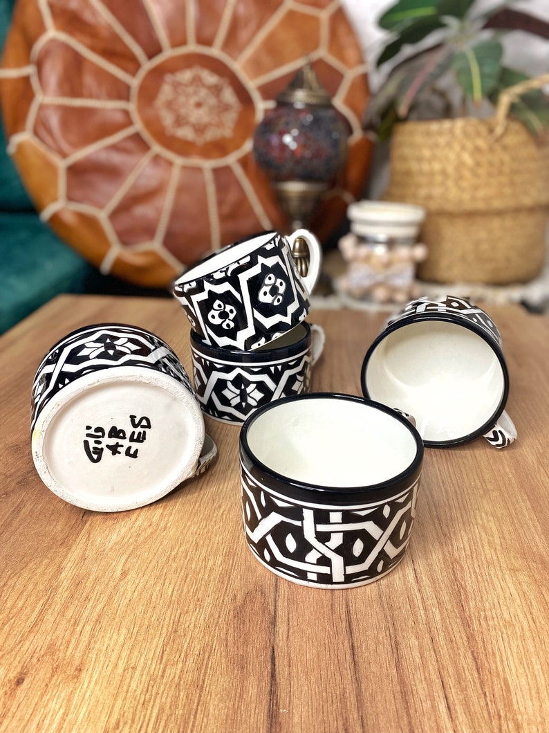 Moroccan Handmade Coffee Mug - A Blend of Artistry and Elegance | 600ml ...