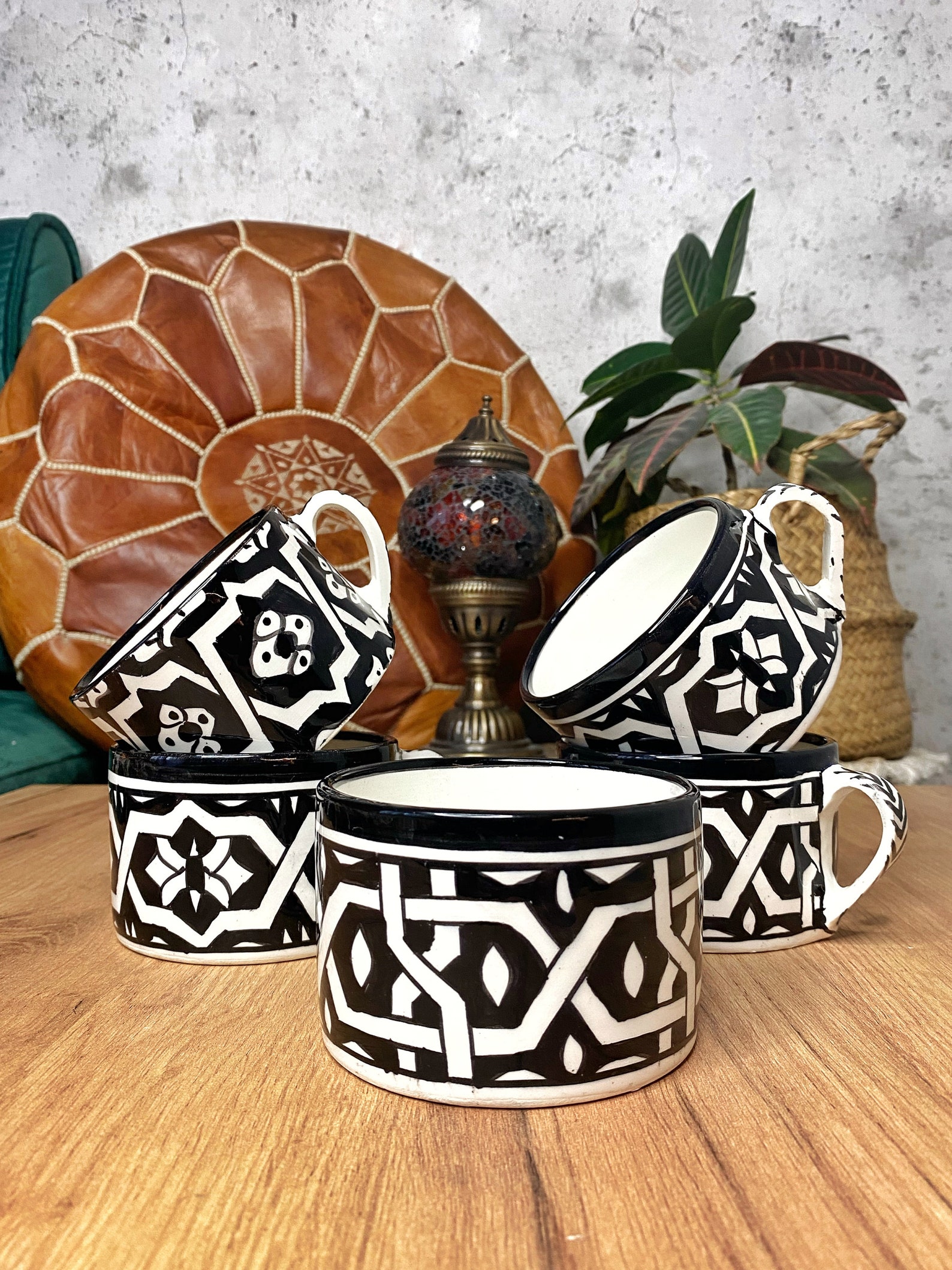 Moroccan Handmade Coffee Mug - A Blend of Artistry and Elegance | 600ml ...