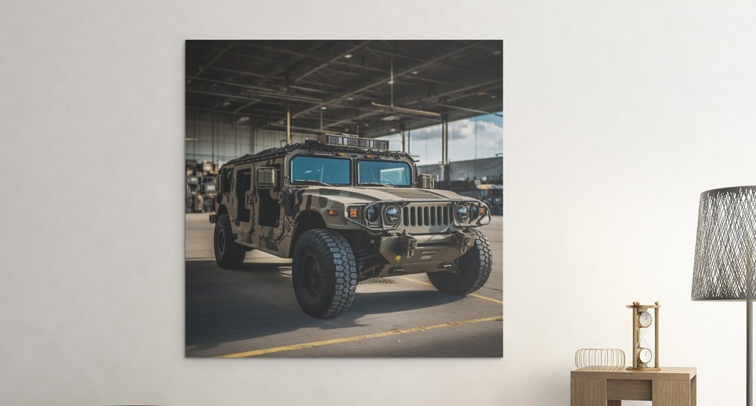 Military Humvee 4X4 Modern Painting Wall Art Canvas Mancave Office Room ...